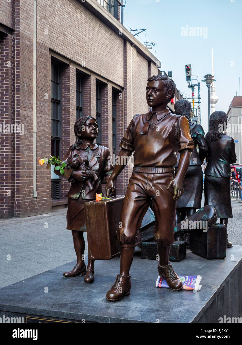 Mitte,Berlin,Germany. 'Kindertransport' bronze sculpture by Frank ...