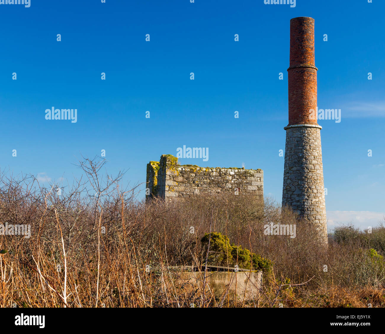 Engine house at Great Work Mine Godolphin Cornwall part of the UNESCO ...