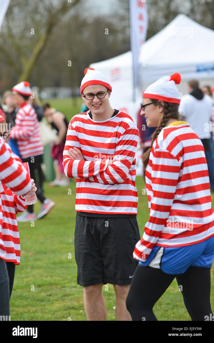 Victoria Park, London, UK. 22nd March 2015. The Where's Wally? Fun run ... Victoria Park, London, UK. 22nd March 2015. The Where's Wally? Fun run ...