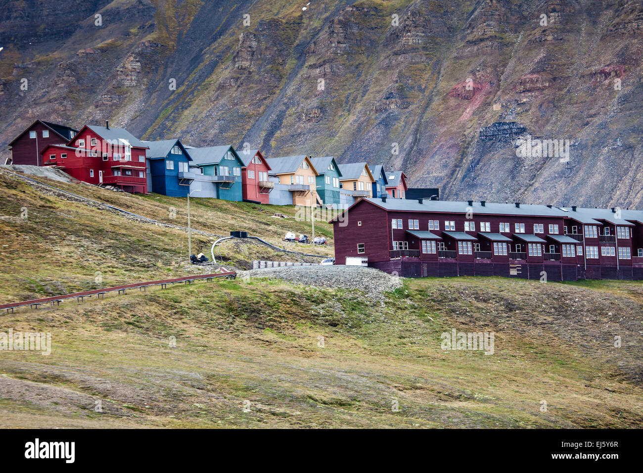Beautiful scenic view of Longyearbyen (Svalbard island), Norway Stock ...