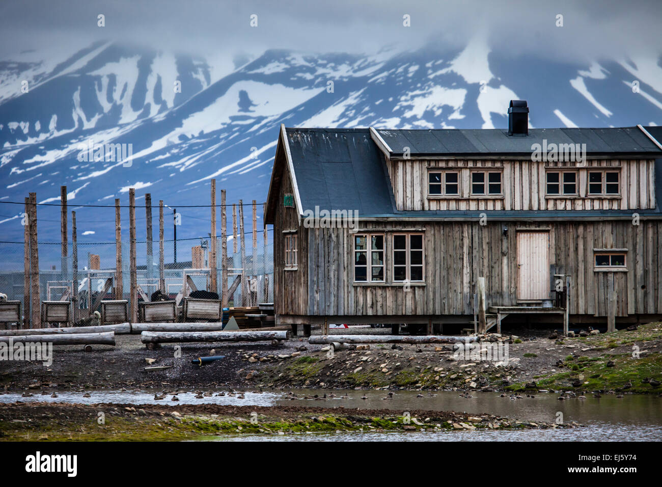 Beautiful scenic view of Longyearbyen (Svalbard island), Norway Stock ...