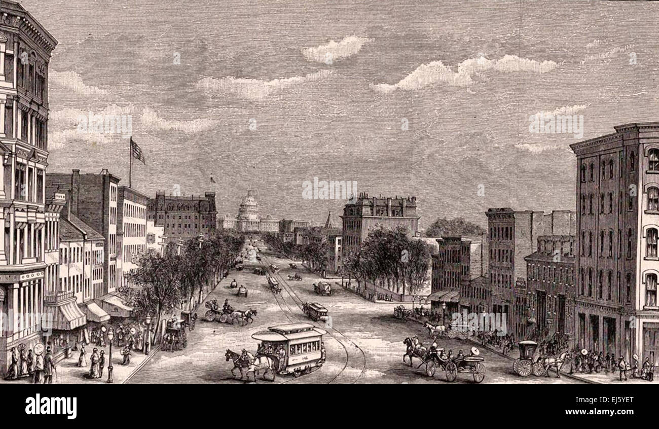Pennsylvania Avenue, From Treasury Building, Washington DC, 1884 Stock ...