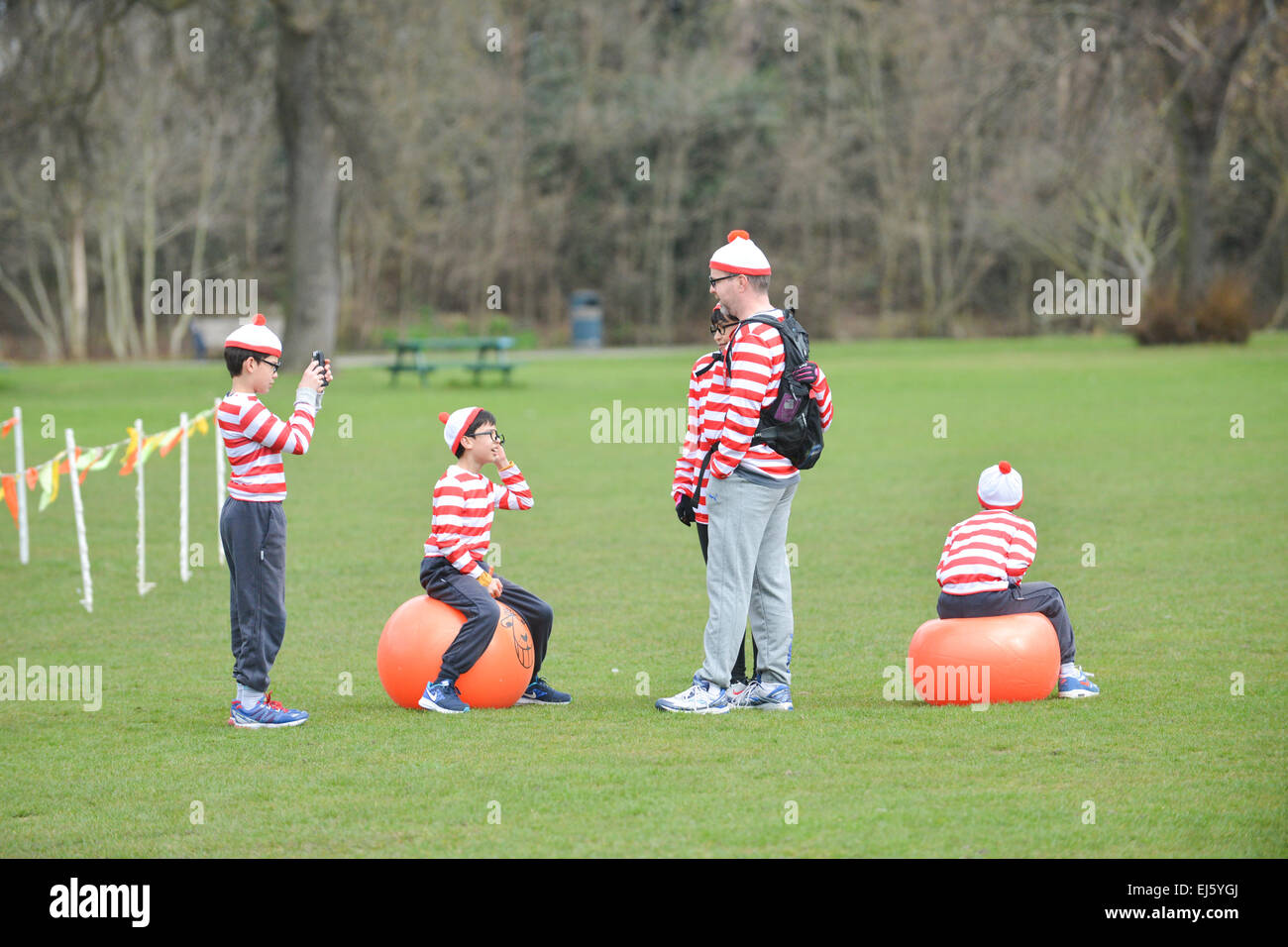 Victoria Park, London, UK. 22nd March 2015. The Where's Wally? Fun run ... Victoria Park, London, UK. 22nd March 2015. The Where's Wally? Fun run ...