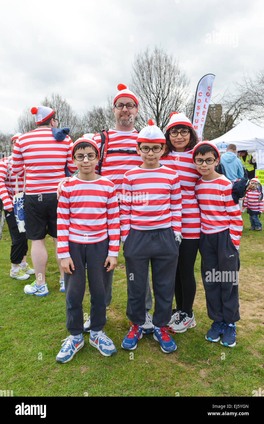 Victoria Park, London, UK. 22nd March 2015. The Where's Wally? Fun run ... Victoria Park, London, UK. 22nd March 2015. The Where's Wally? Fun run ...