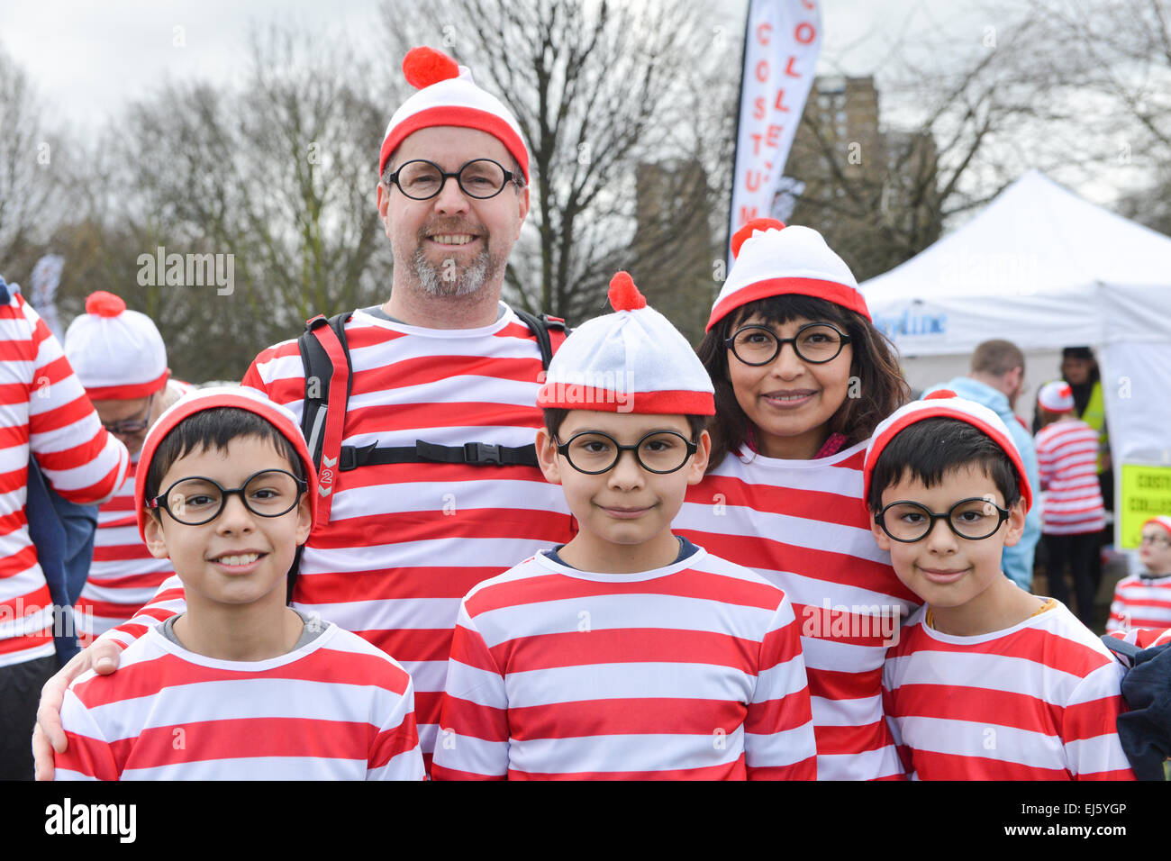 Victoria Park, London, UK. 22nd March 2015. The Where's Wally? Fun run ... Victoria Park, London, UK. 22nd March 2015. The Where's Wally? Fun run ...