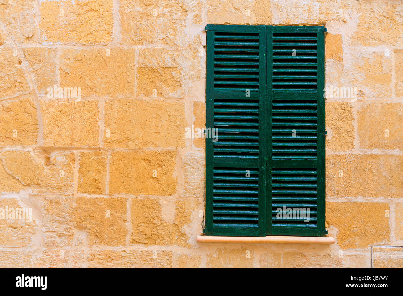 Alcudia Old Town mediterranean wood window shutters Mallorca Balearic ...