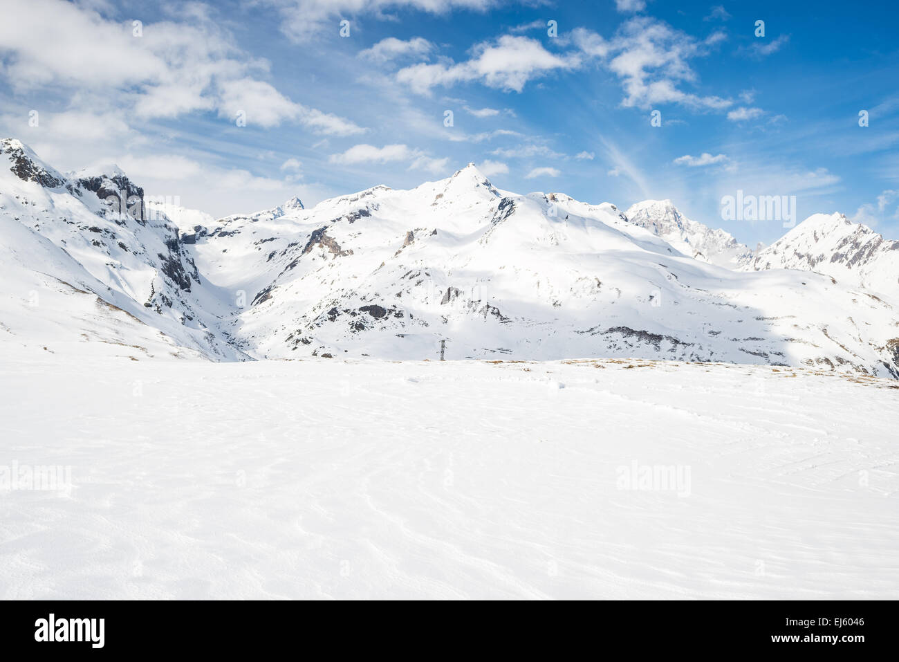 Stunning view of high mountain peaks in the italian alpine arc, in a ...