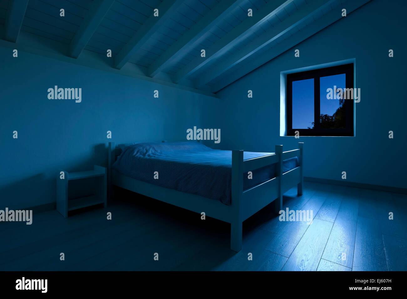 Attic window night hi-res stock photography and images - Alamy