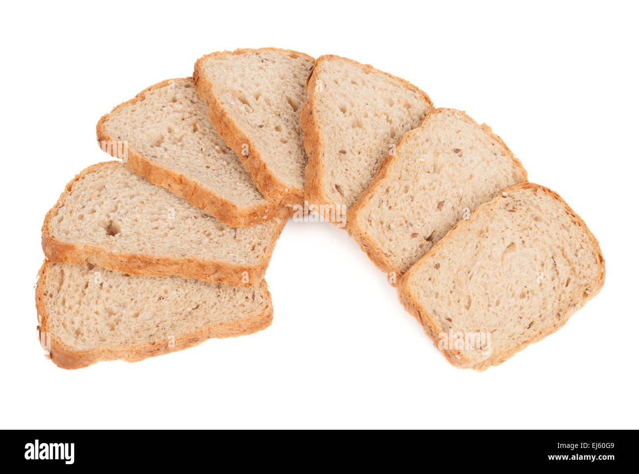 Seven slices of bread with cereals isolated on white Stock Photo - Alamy