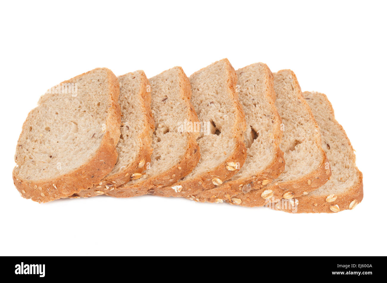 Seven slices of bread isolated on white Stock Photo - Alamy