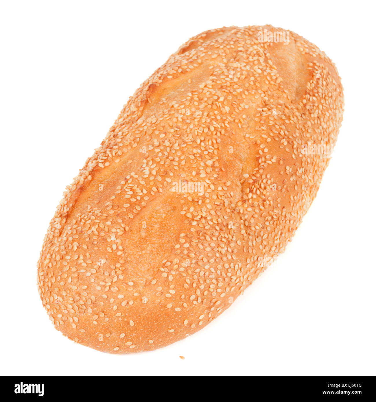 Fresh loaf of sesame bread over white Stock Photo - Alamy