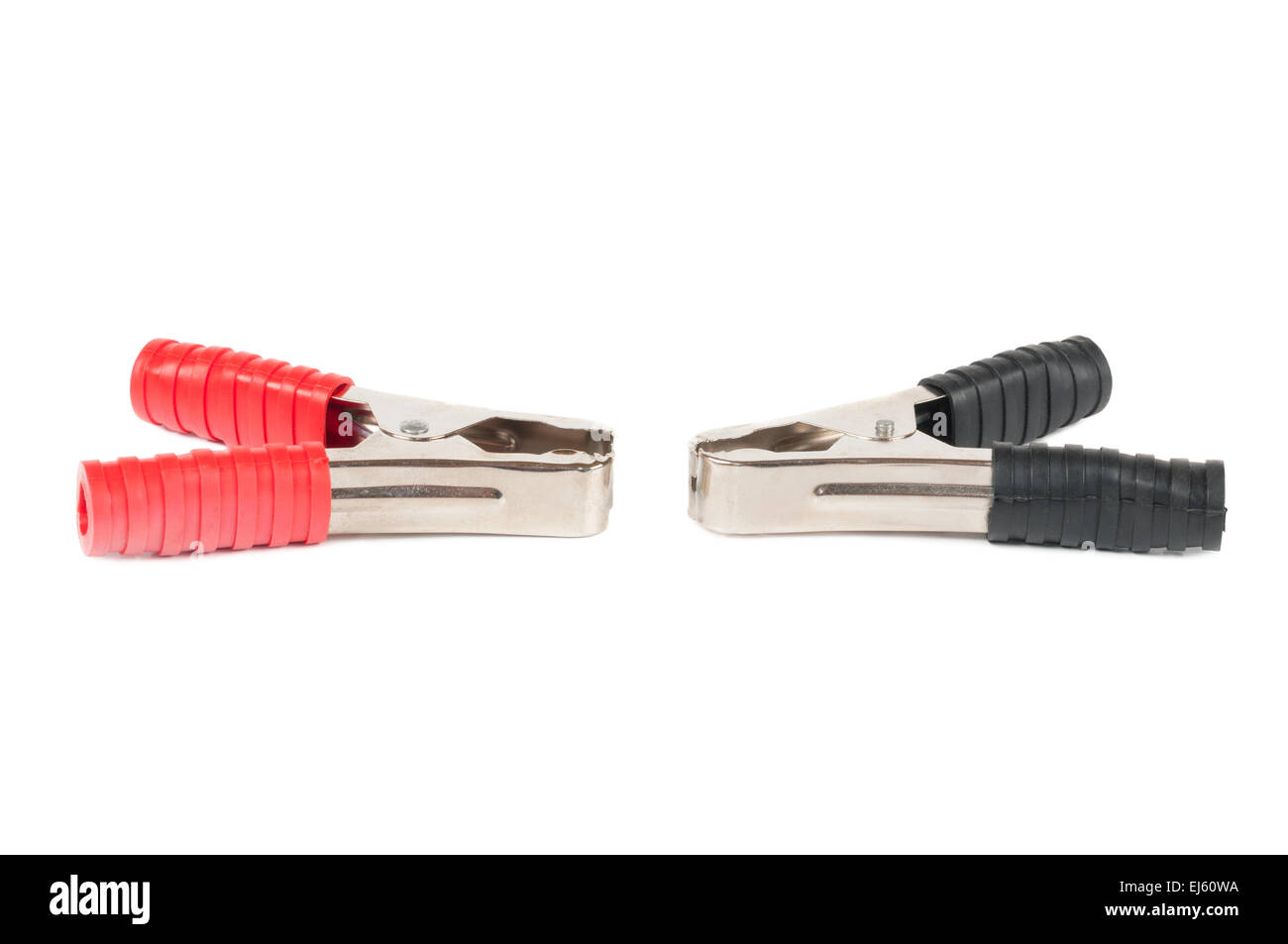 Two automotive clips isolated over white background Stock Photo - Alamy