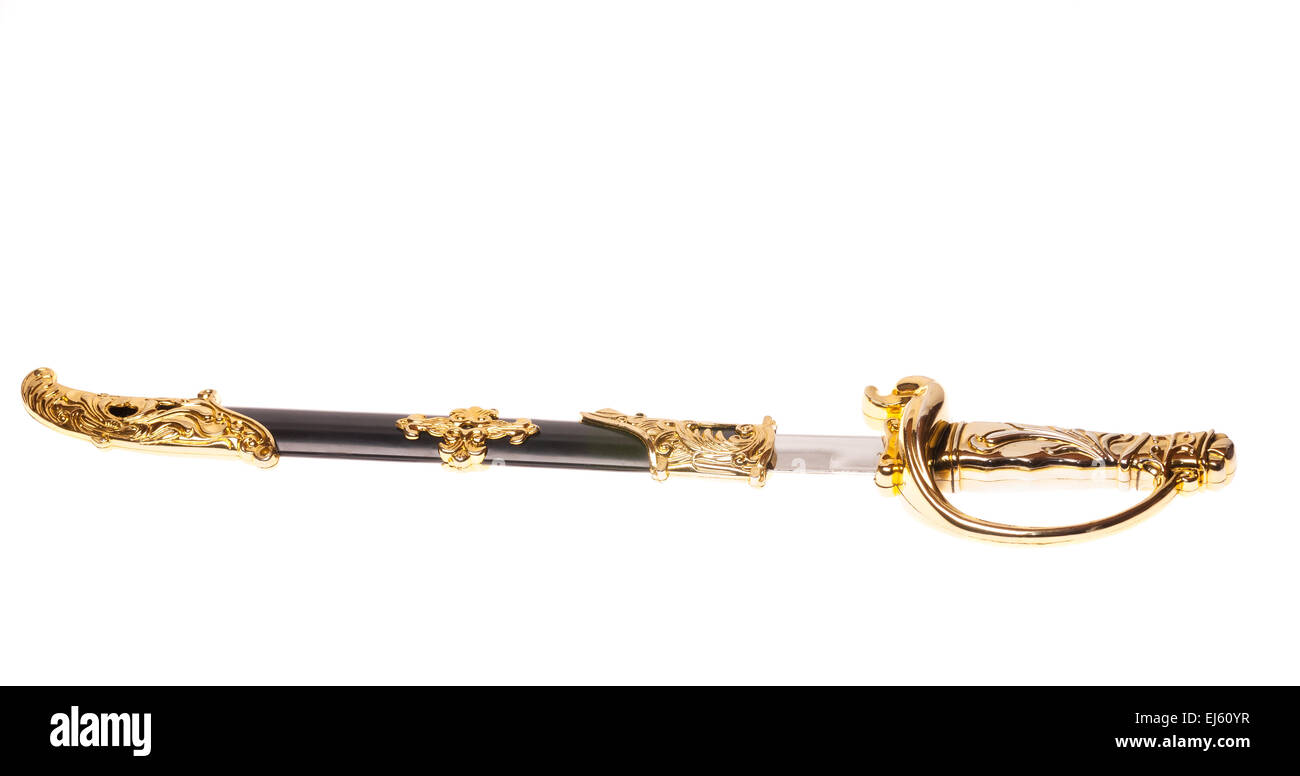 Plastic child's saber isolated on white background Stock Photo - Alamy