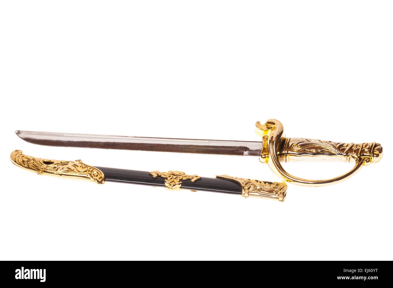 Plastic child's saber isolated on white background Stock Photo - Alamy