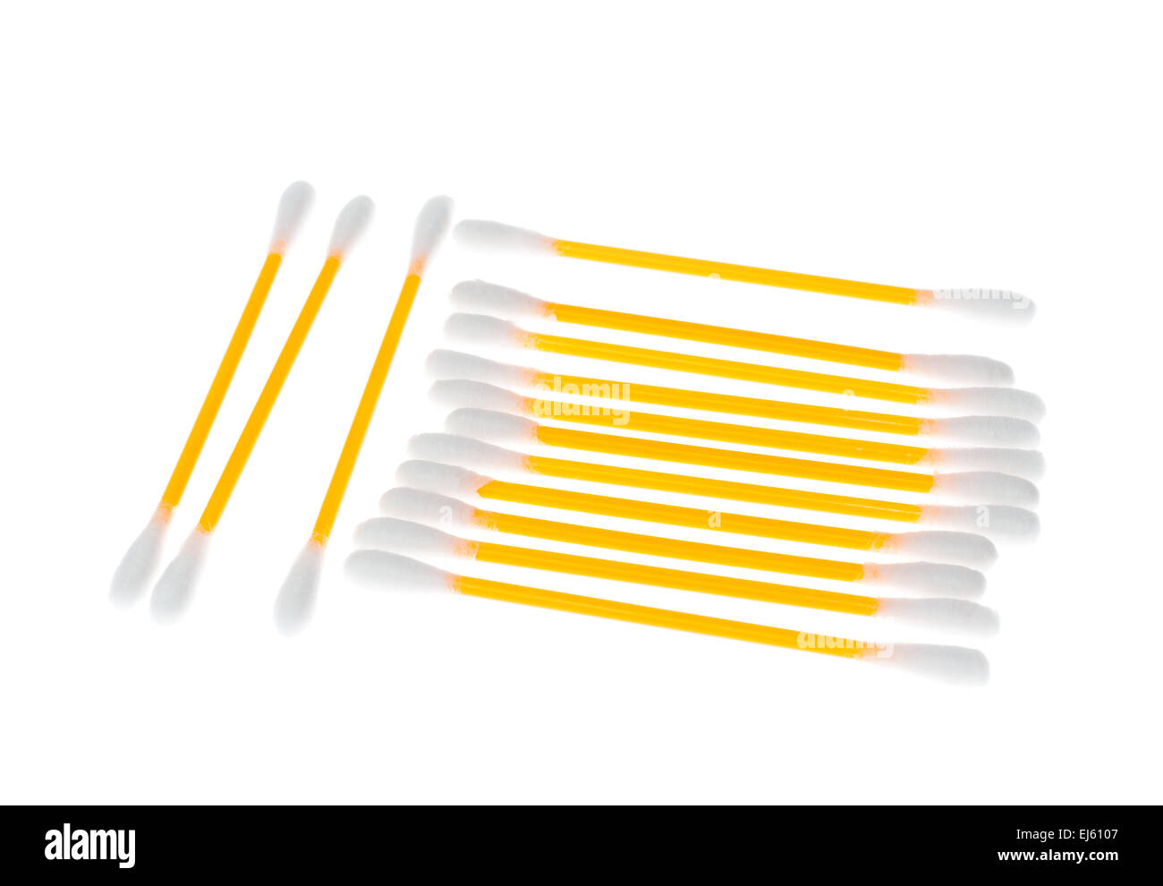 Yellow cotton swabs isolated on the white background Stock Photo - Alamy
