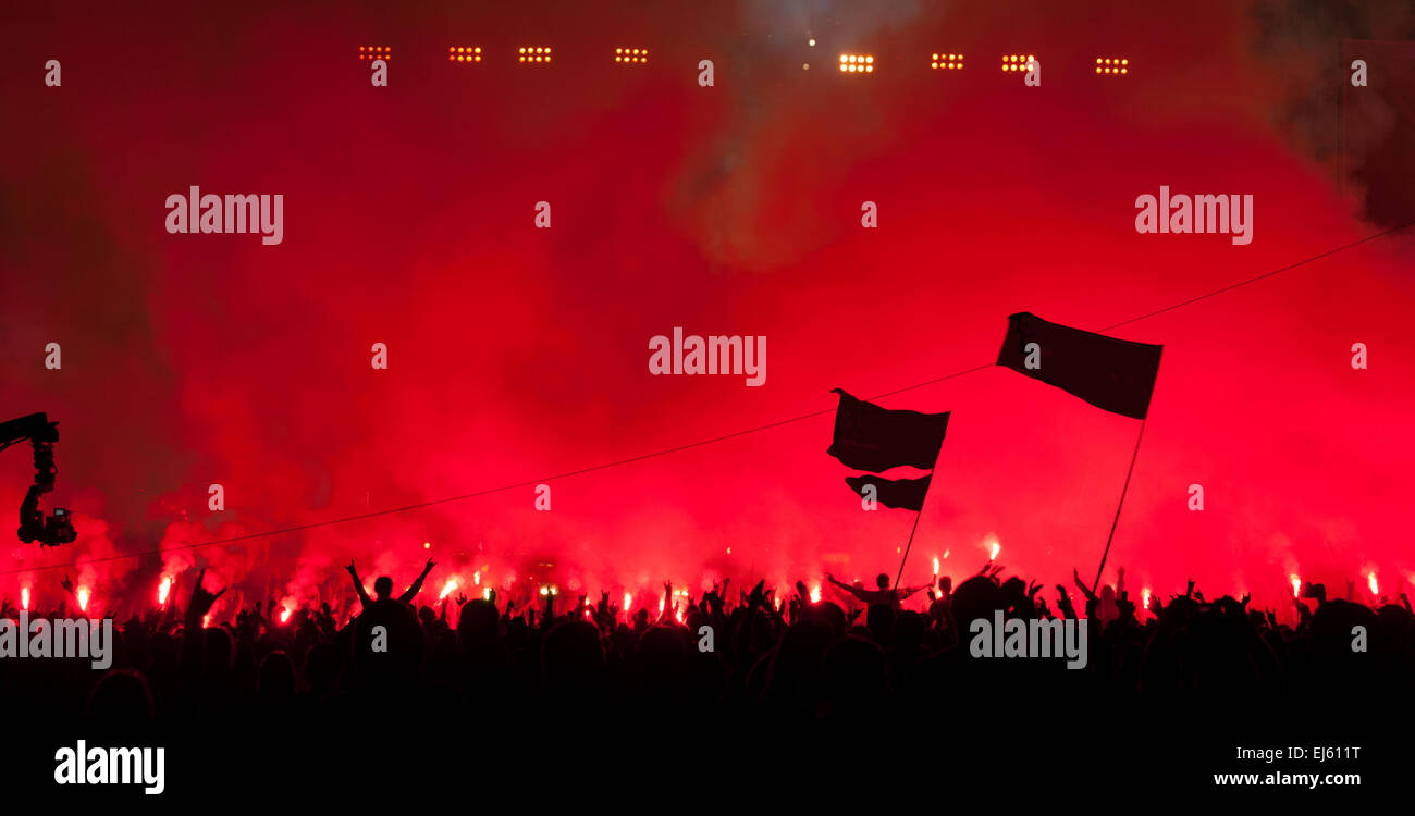 Red flares hi-res stock photography and images - Alamy