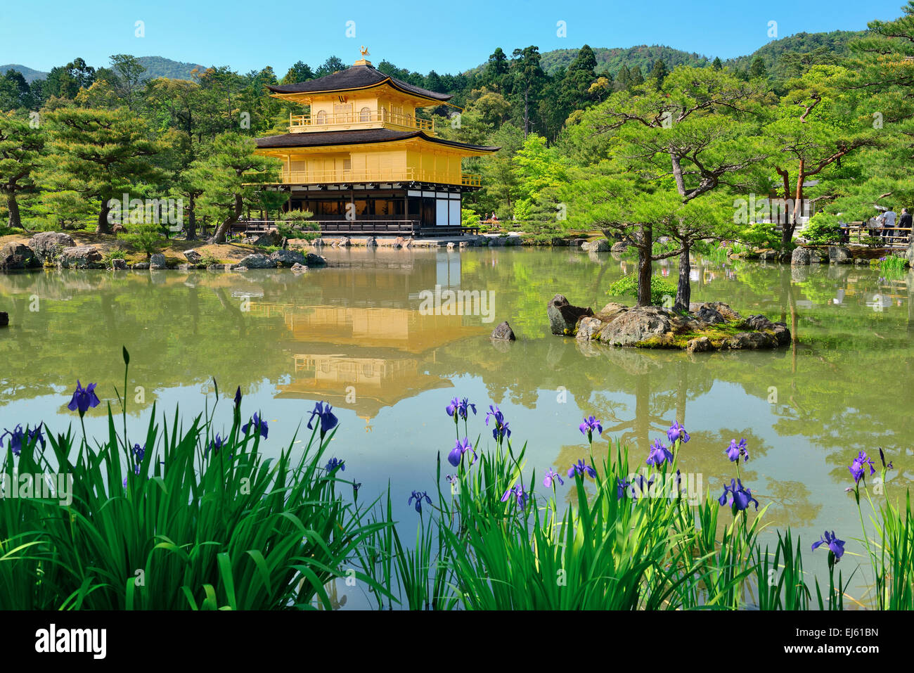 Kinkaku-ji temple with historical building in Kyoto, Japan Stock Photo ...