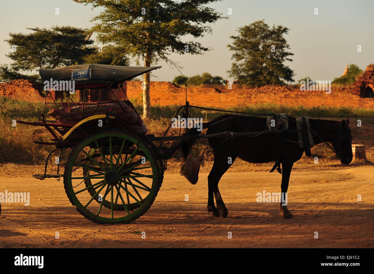 a horse cart in Bagan Myanmar Stock Photo - Alamy