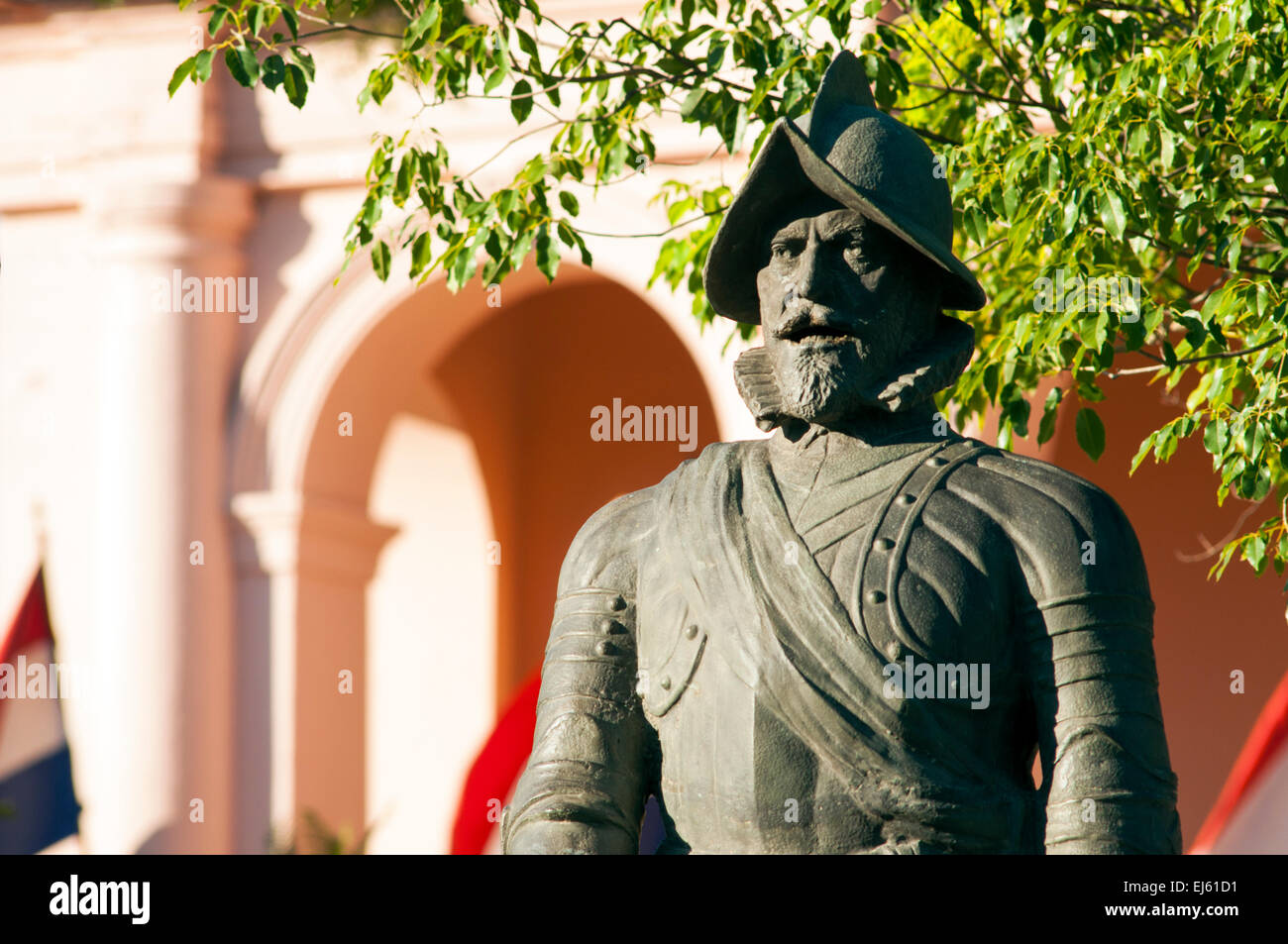 Statue, Juan de Salazar Y Espinoza, Plaza de Armas, Central Asuncion ...