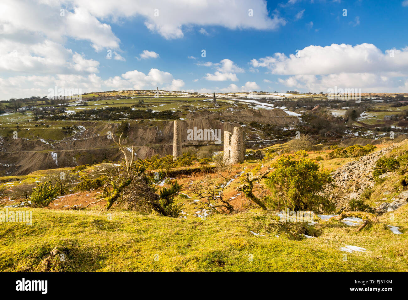 Mining remains in the Seaton Valley at South Caradon Mine on the edge ...