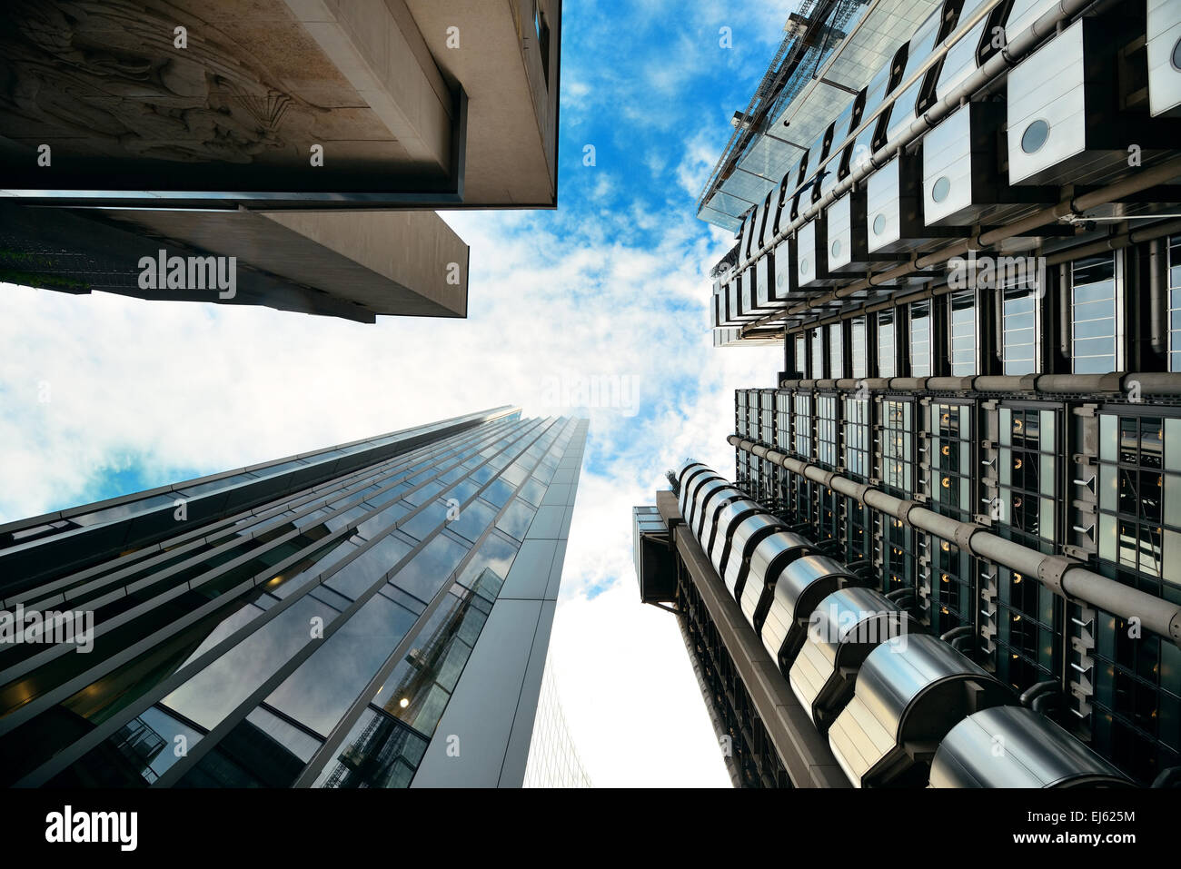 LONDON, UK - SEP 27: Financial district office buildings in street on ...