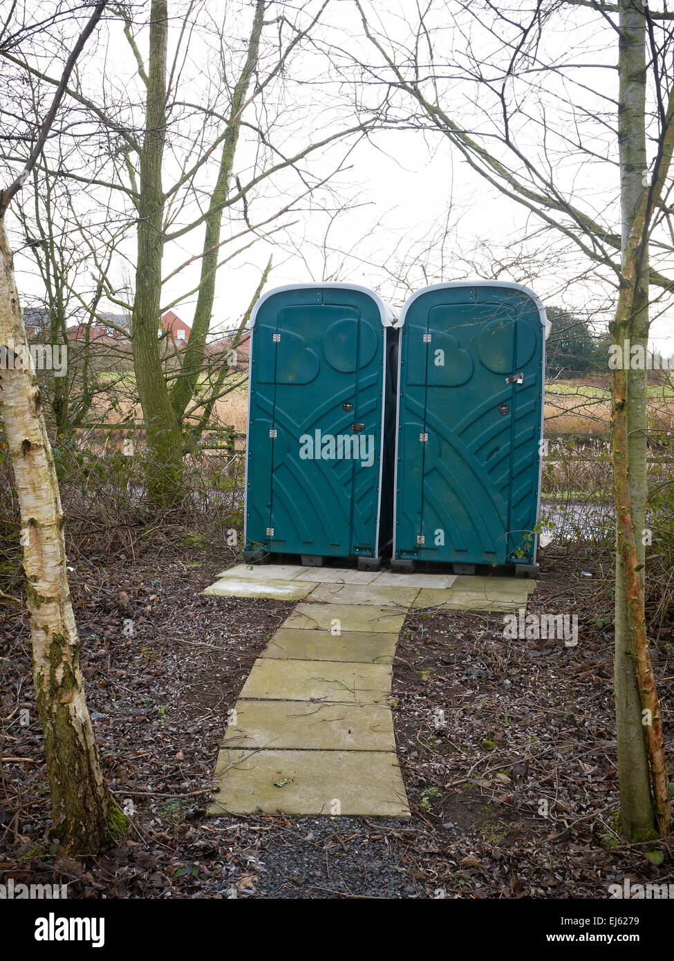 Two outside toilets Stock Photo - Alamy