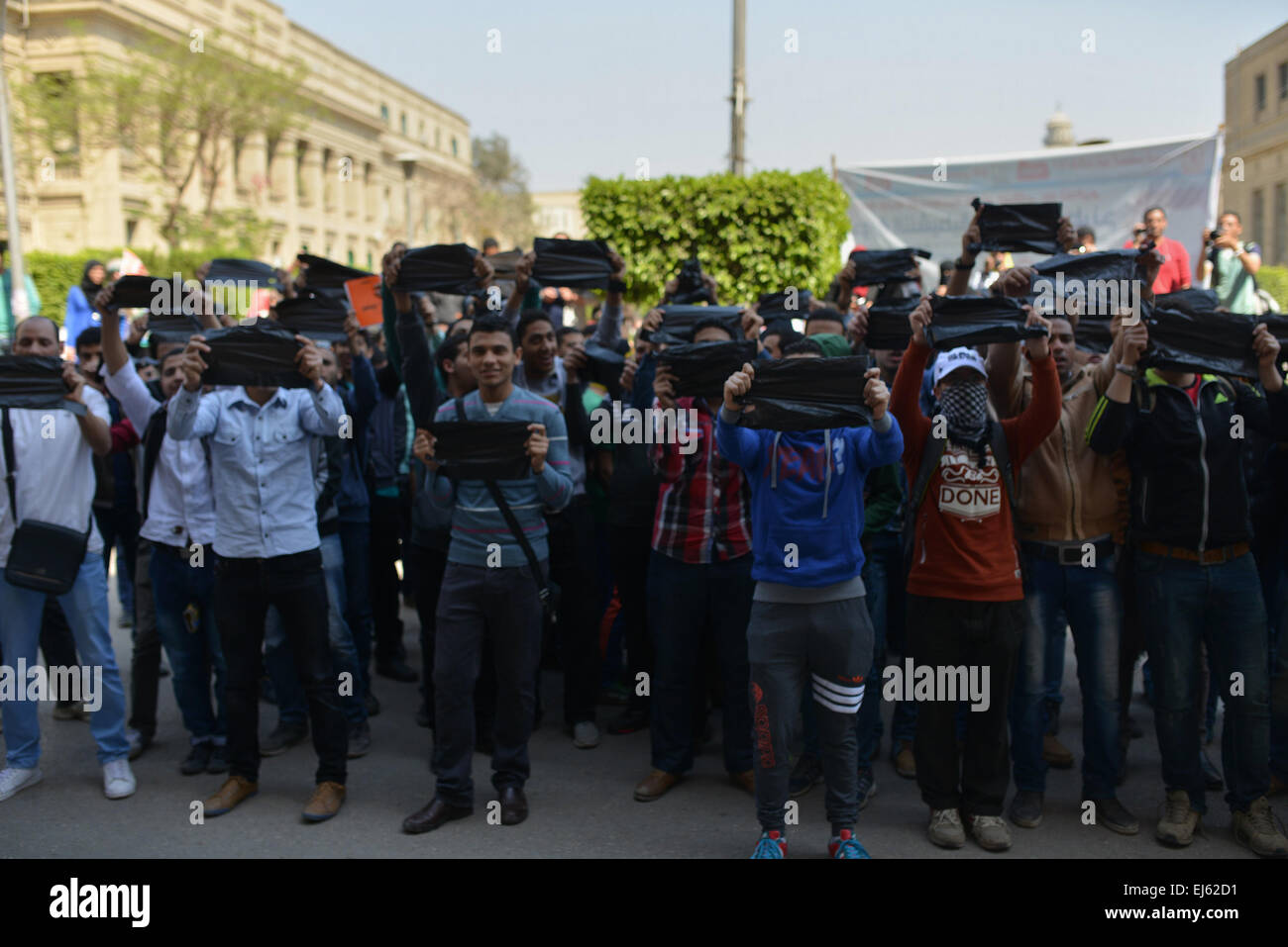 Cairo, Egypt. 22nd Mar, 2015. An Egyptian students who support ousted ...