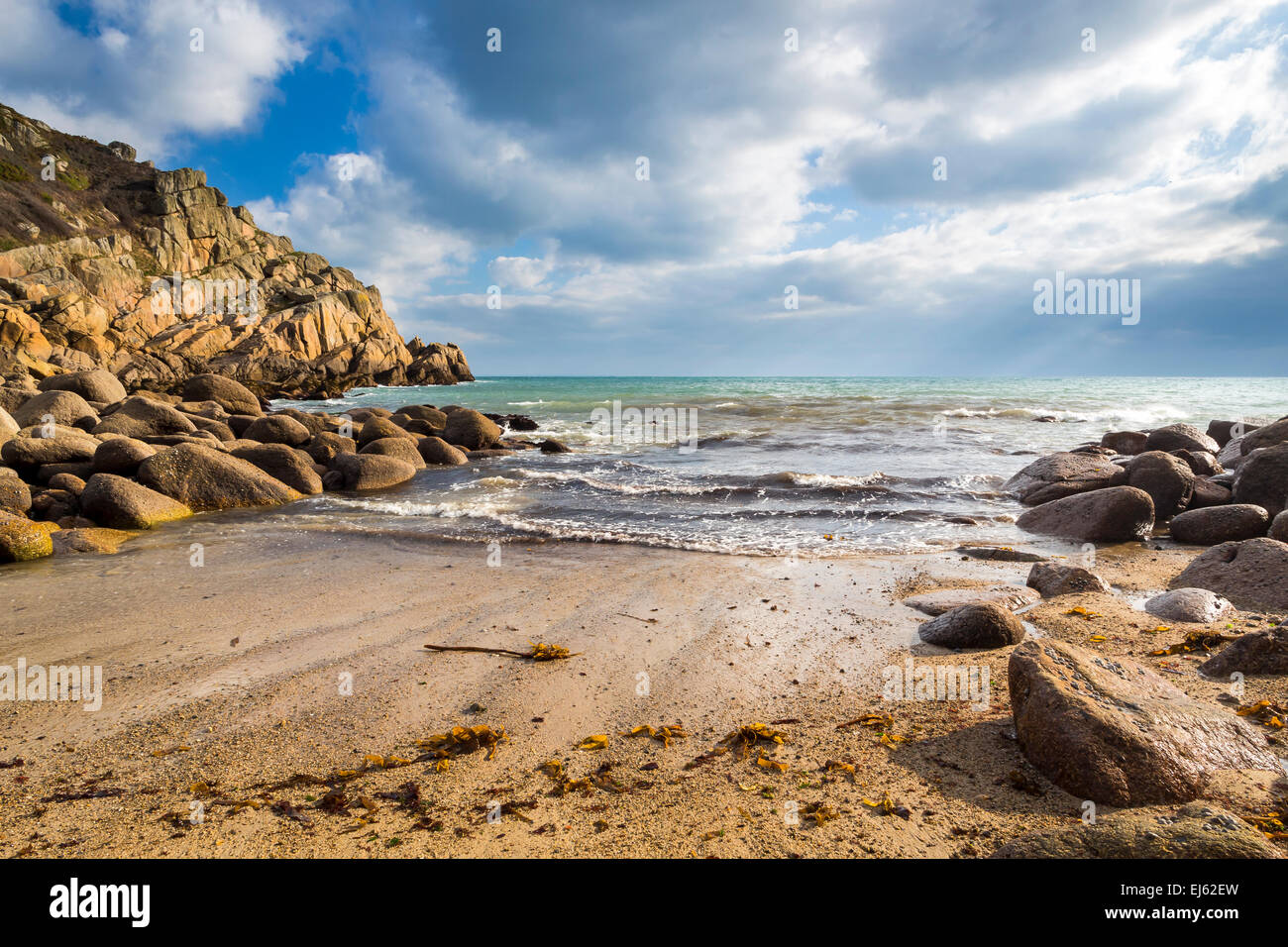Small beach at Penberth Cove Penwith Cornwall England UK Europe Stock ...