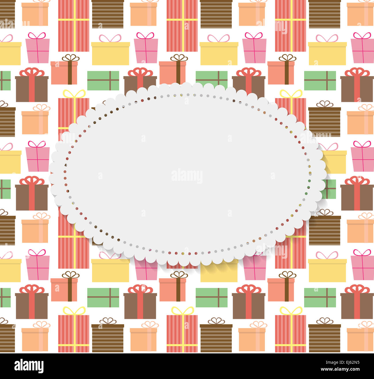Frame in Vintage Gift Box Background. Vector Illustration Stock Photo ...