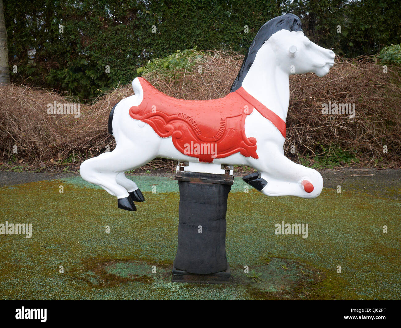 Playground rocking horse UK Stock Photo - Alamy