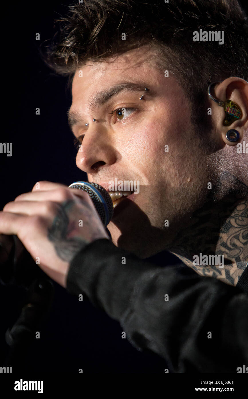 Milan, Italy. 21st March, 2015. The Italian political rapper FEDEZ ...