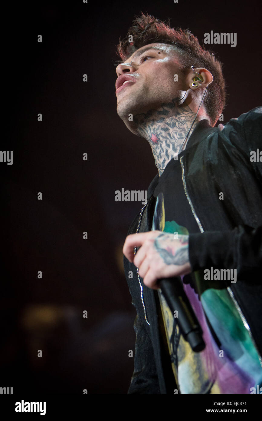 Milan, Italy. 21st March, 2015. The Italian political rapper FEDEZ ...