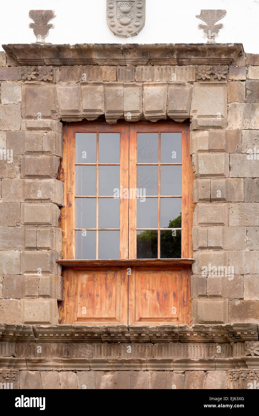 Old historic window in city Garachico, Tenerife, Canary Islands, Spain ...