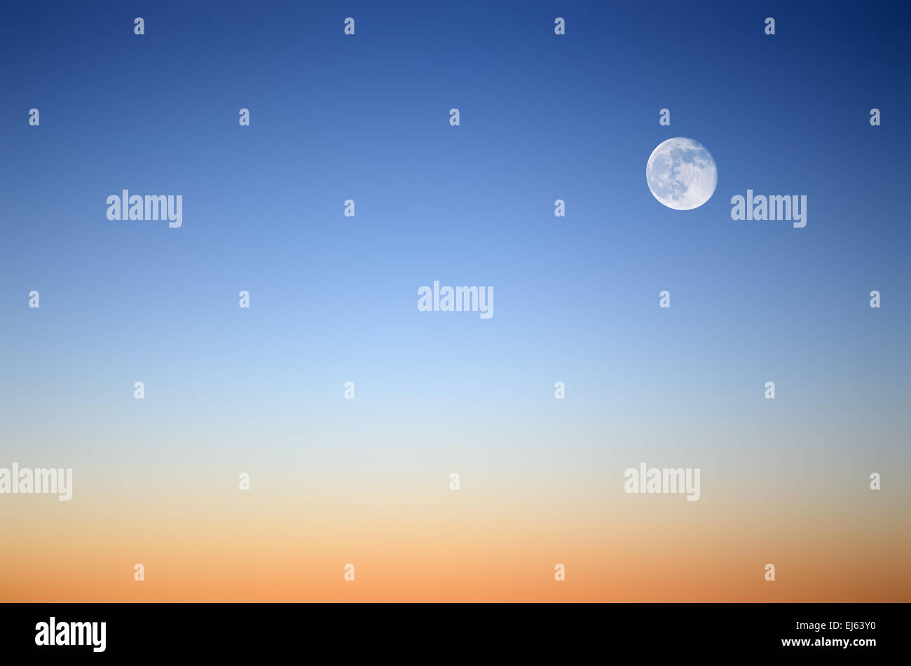 Moon in the evening sky Stock Photo - Alamy