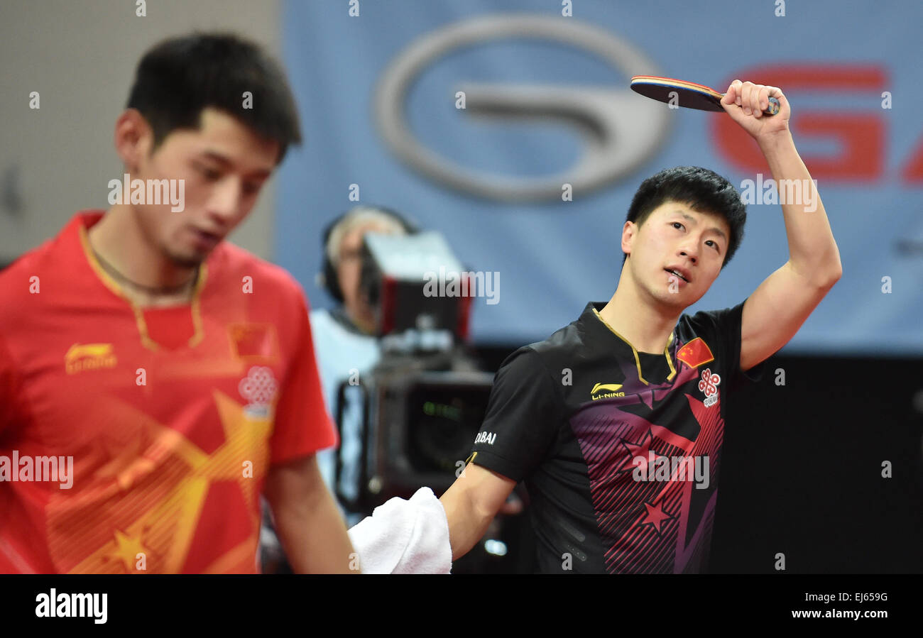 Zhang jike china celebrates after hi-res stock photography and images ...