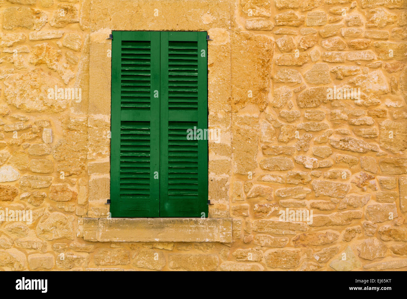 Alcudia Old Town mediterranean wood window shutters Mallorca Balearic ...