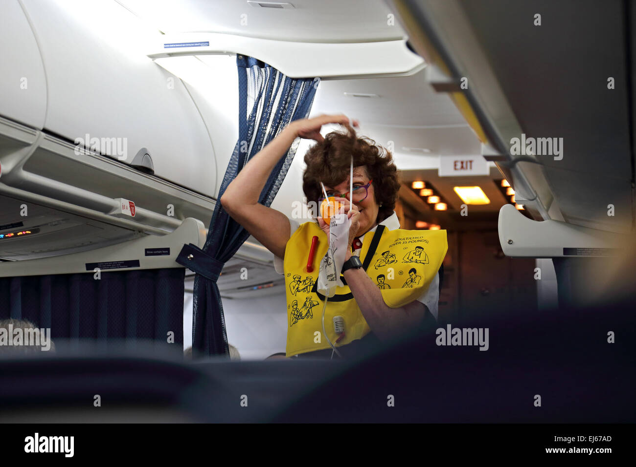 Flight attendant safety hi-res stock photography and images - Alamy