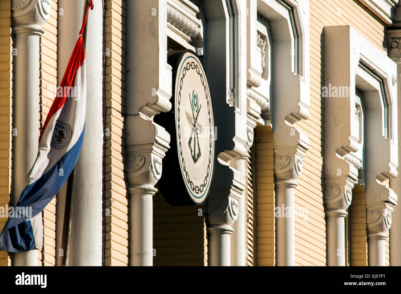 Colonial building, east of Plaza Uruguaya, Central Asuncion, Paraguay ...