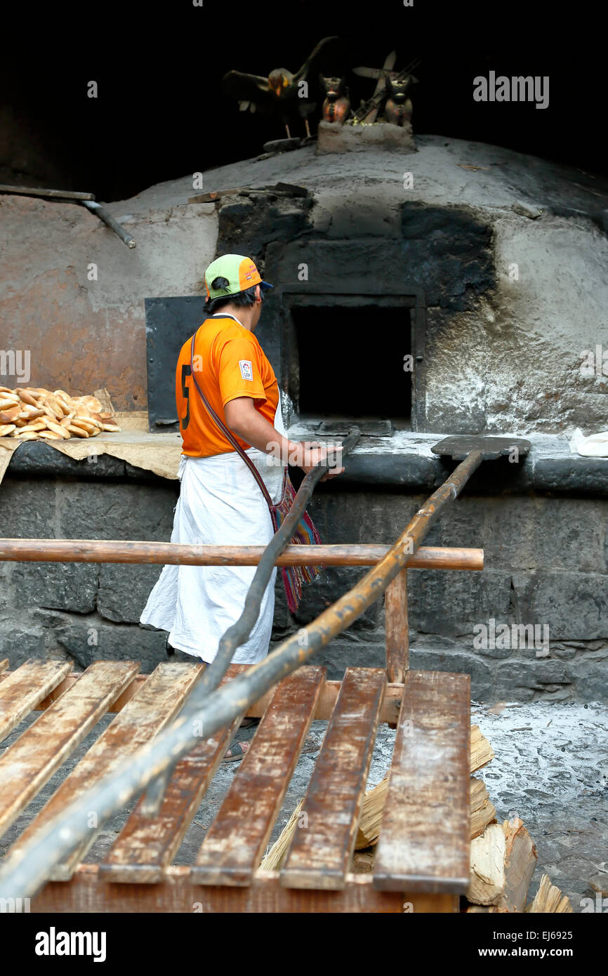 Baker making empanadas, historic Horno Colonial San Francisco (San ...