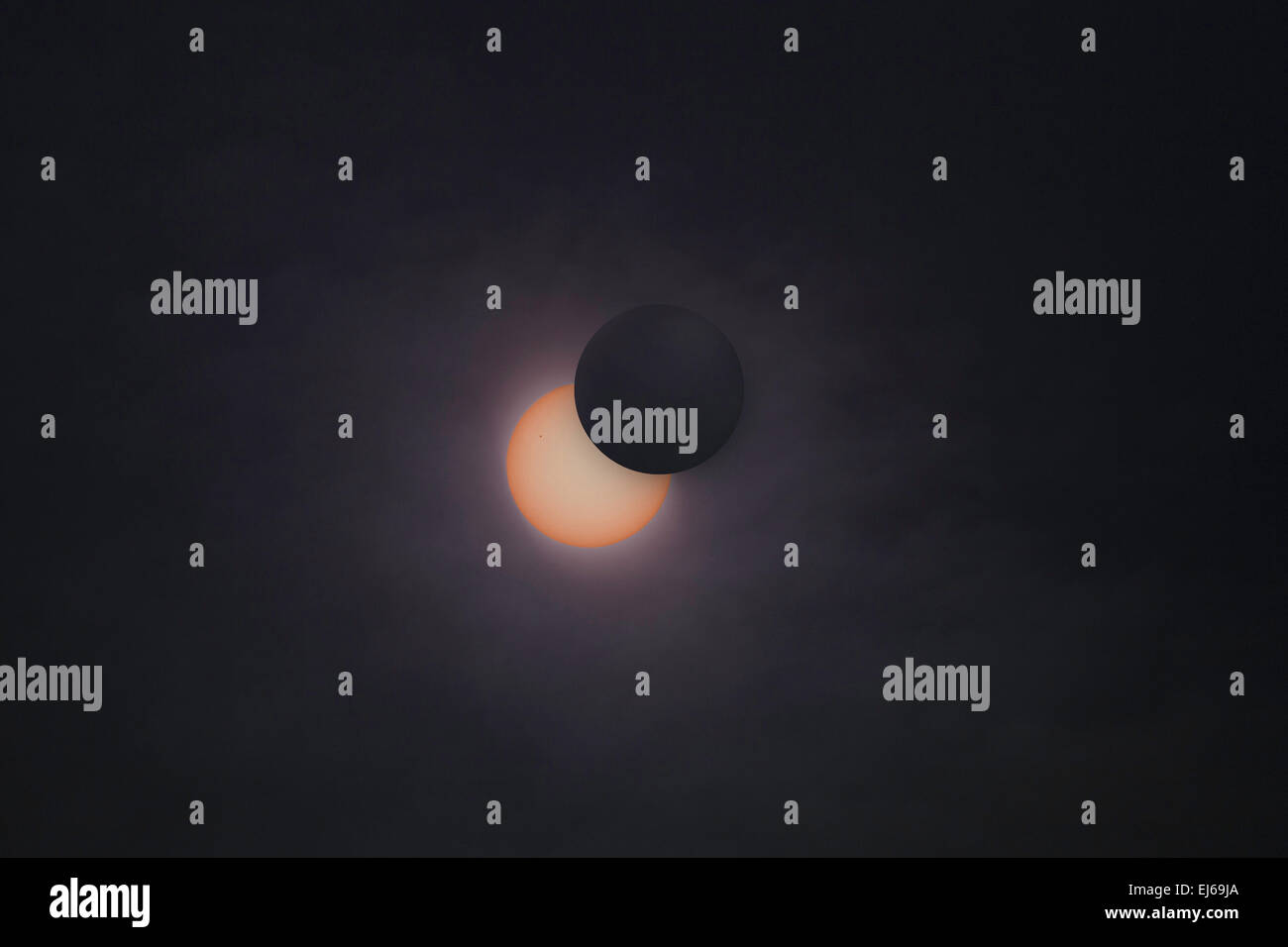 Partial solar eclipse Stock Photo - Alamy