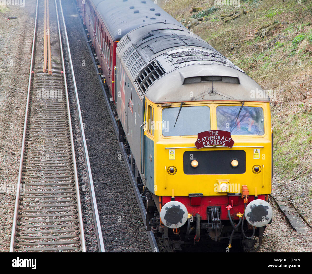 The Cathedrals Express drawn by a British Rail Class 47 diesel passing ... The Cathedrals Express drawn by a British Rail Class 47 diesel passing ...