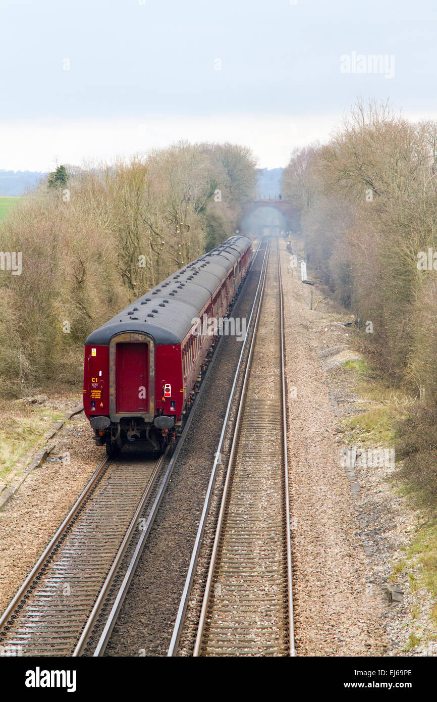 The carriages of The Cathedrals Express drawn by a British Rail Class ... The carriages of The Cathedrals Express drawn by a British Rail Class ...