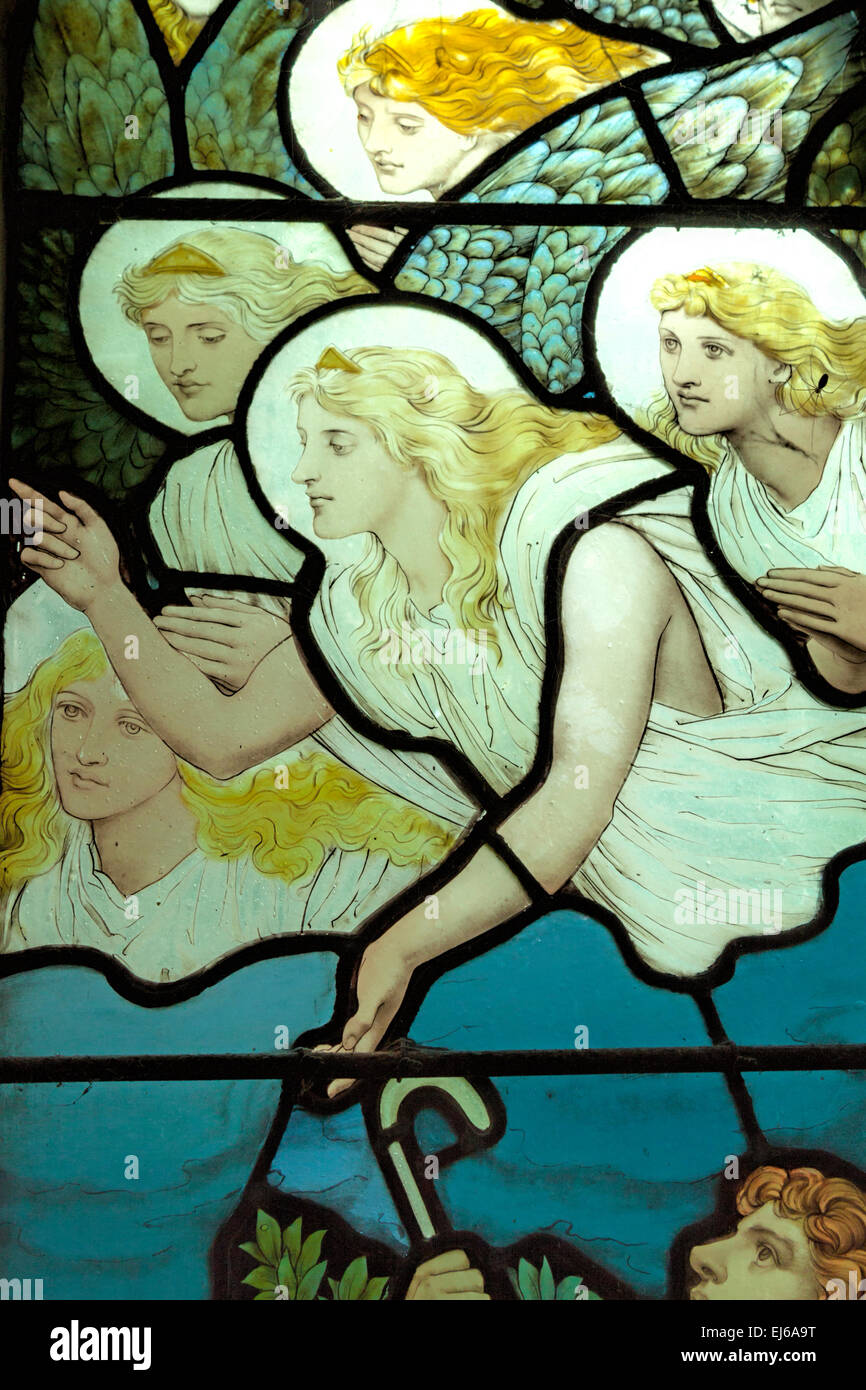 Glass-stained ‘Angel’ window by Henry Holiday, St Michael’s Church, in ...