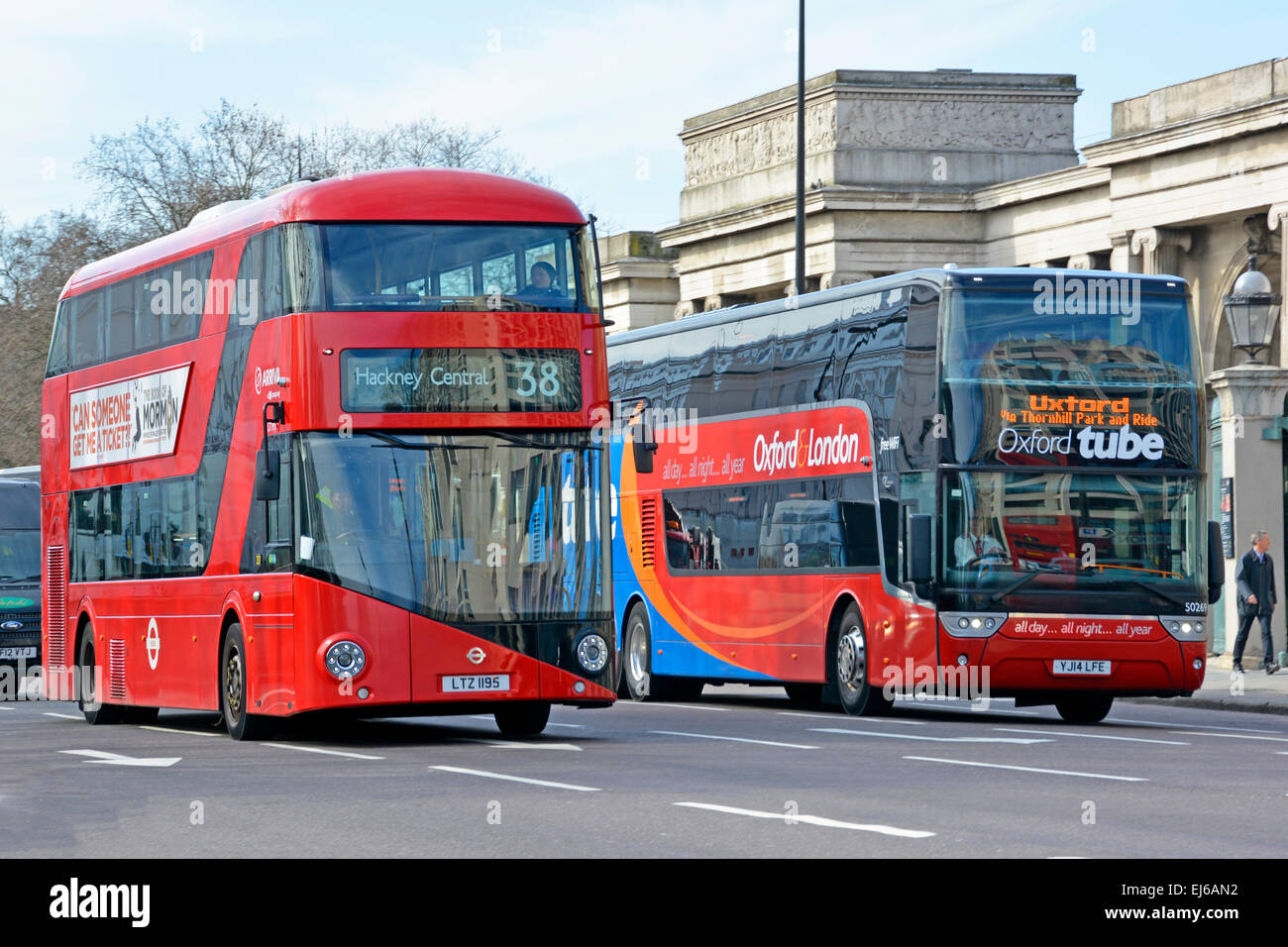 Regular London new Boris routemaster bus on local route 34 alongside ...
