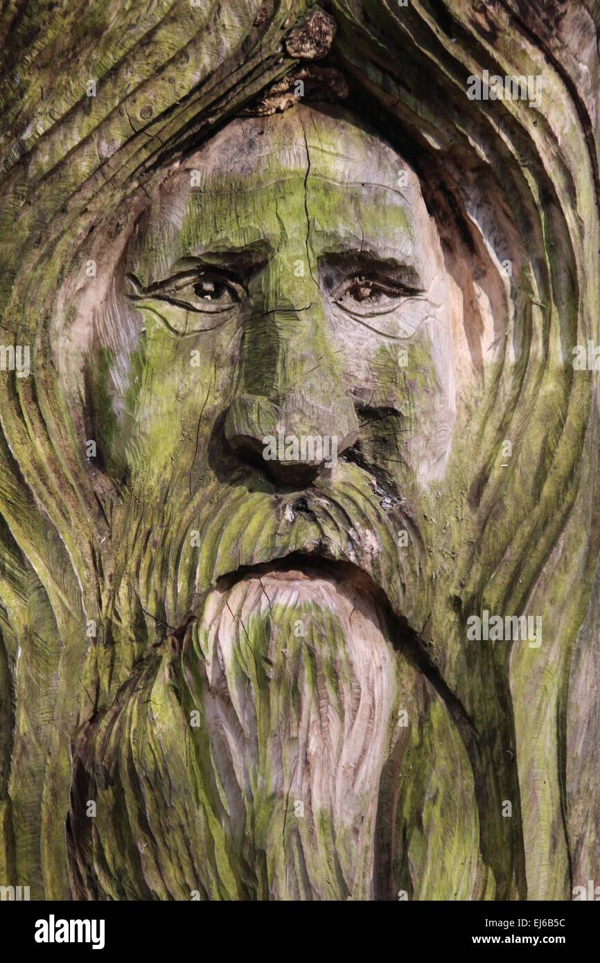 Carved old father time Stock Photo - Alamy