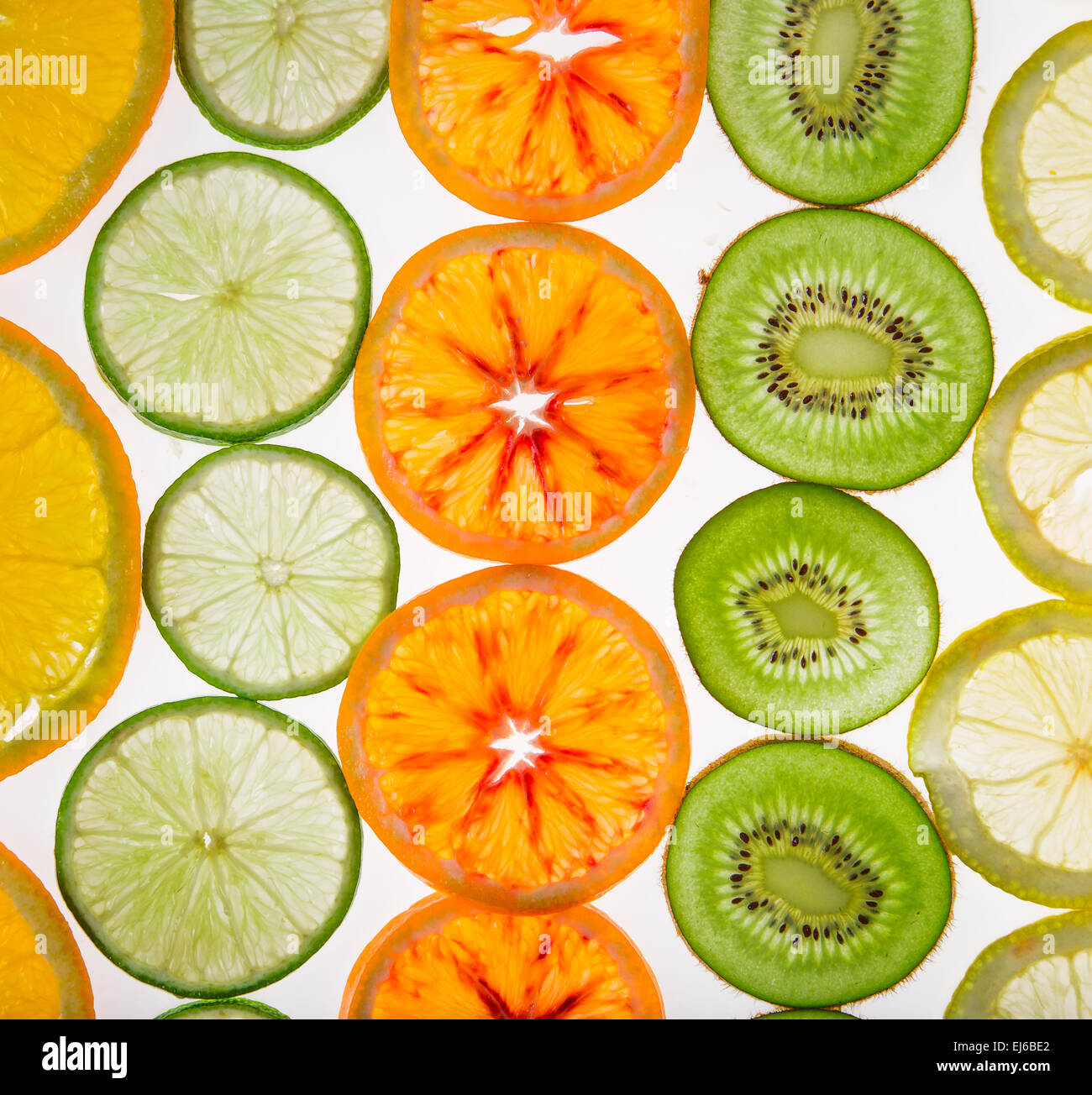 Sliced fruits background, close-up Stock Photo - Alamy