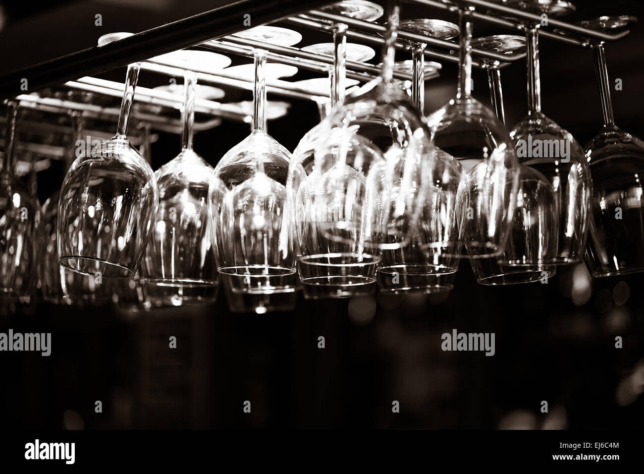 Empty wine bottle rack glass hi-res stock photography and images - Alamy