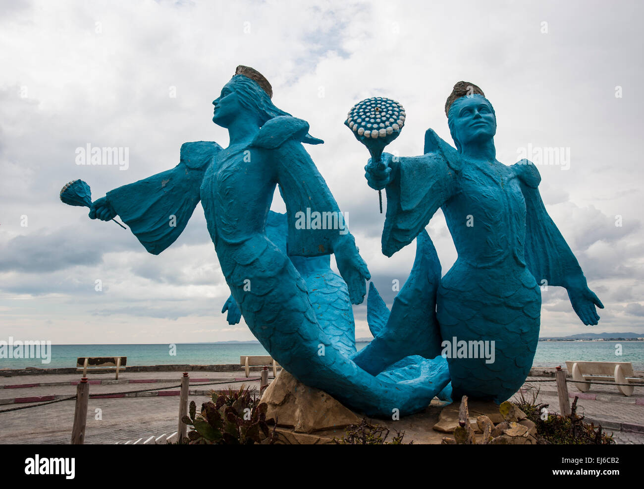 The Sirens Statue in Hammamet, Tunisia Stock Photo - Alamy