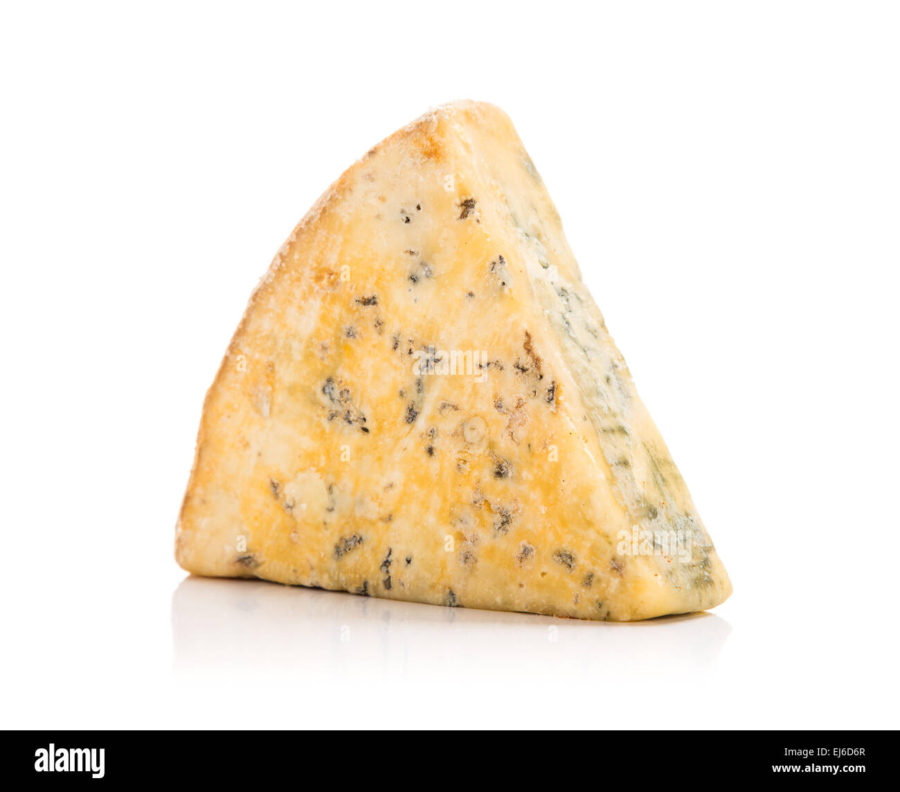 Piece of english ripened cheese on white background, close-up Stock ...