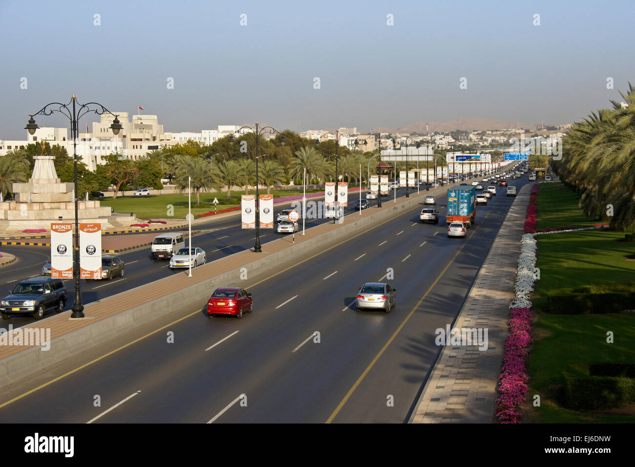 Sultan Qaboos Road, Muscat, Sultanate of Oman Stock Photo - Alamy